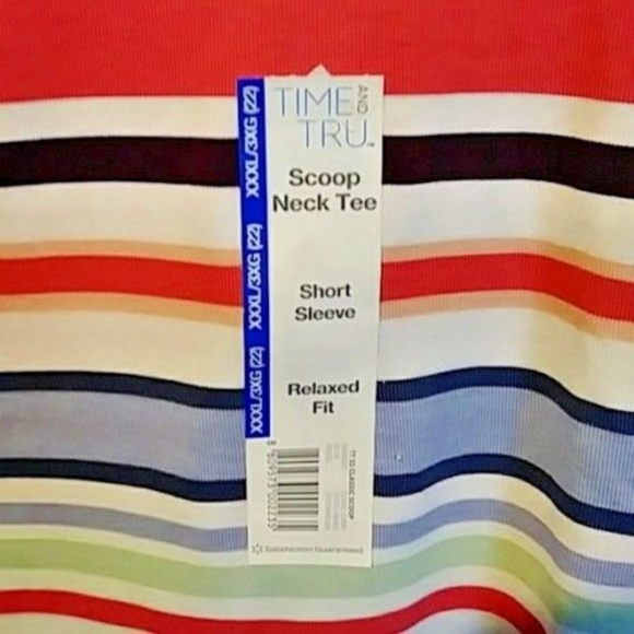 Time and Tru | Tops | Nwt Time True Womens Striped Scoop Neck Tshirt ...